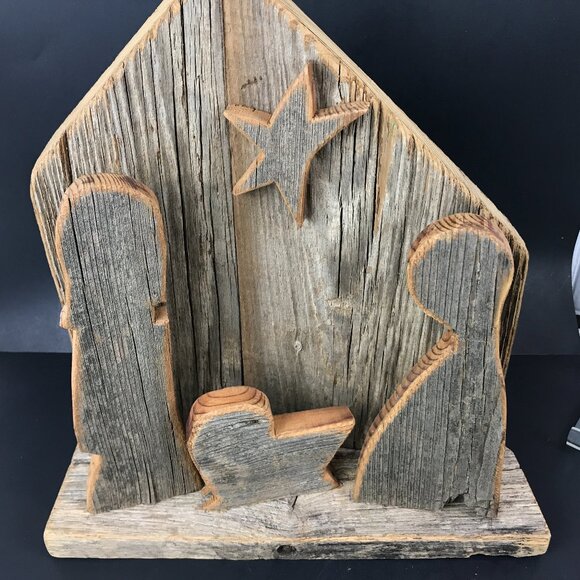 Holiday | Vintage Rustic Handmade Wood Nativity Scene | Poshmark